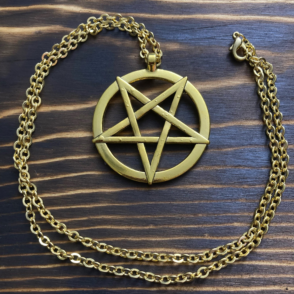 Large Pentagram Pentacle Pendant - Silver, Gold, Black – 6Witch3